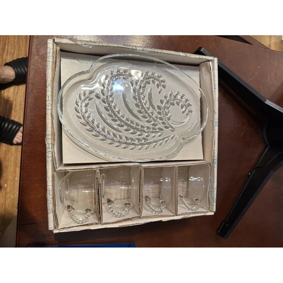 federal glass | Dining | Vintage New 95s 4 Pc Homestead Snack Set ...